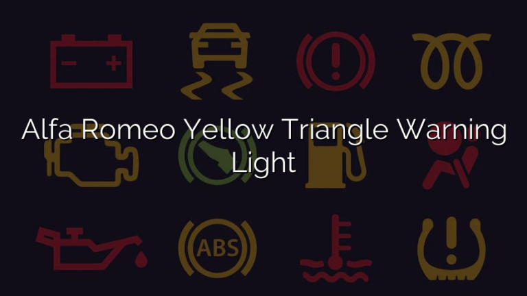 How to fix the Alfa Romeo Yellow Triangle Warning Light